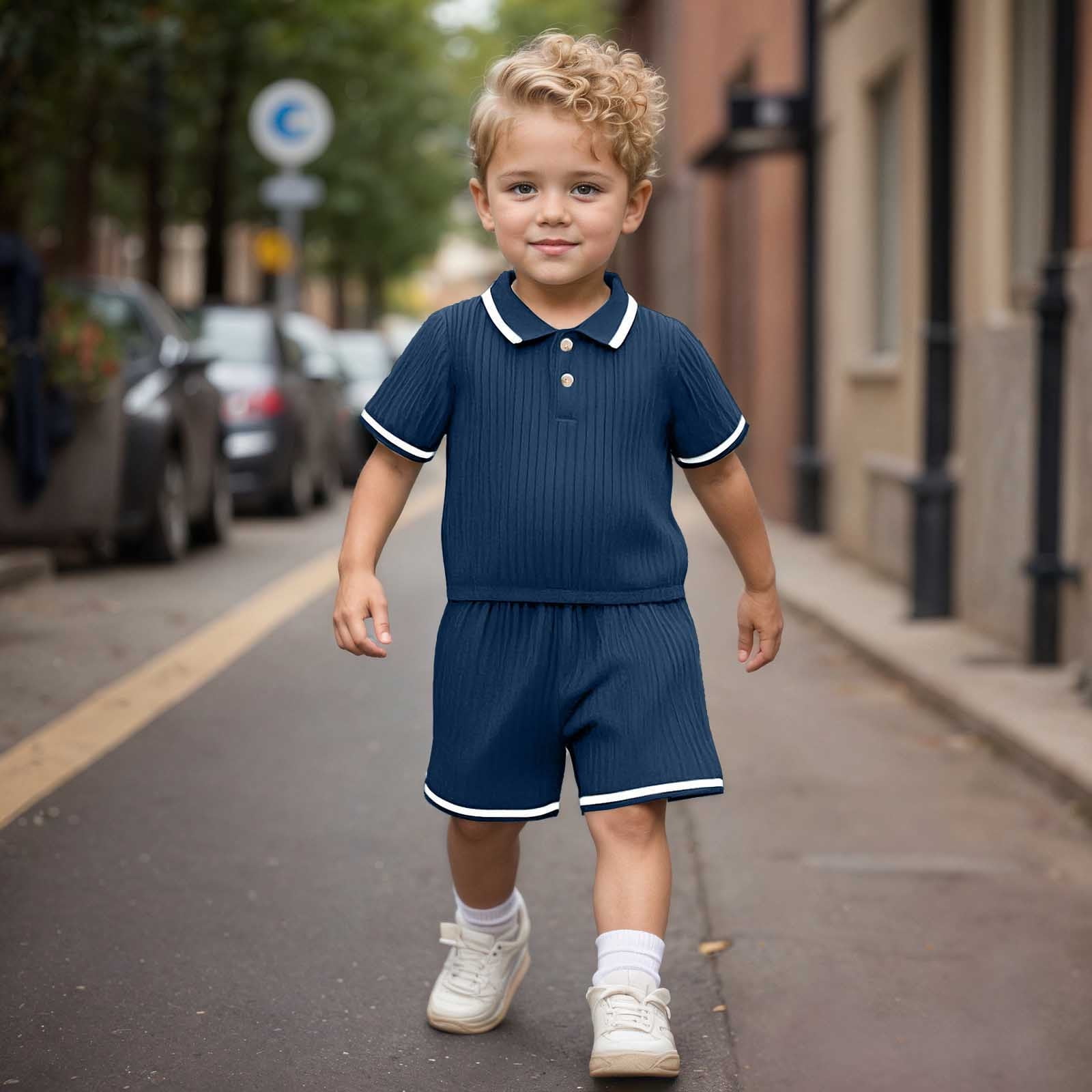 HAYIMI Kids Toddler Boys O-Neck Short Sleeve Striped T Shirt Tops ...