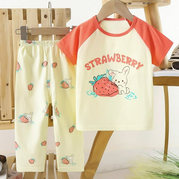 HAYIMI Kids Toddler Short Sleeved T-Shirts Tops And Shorts Boys Girls ...