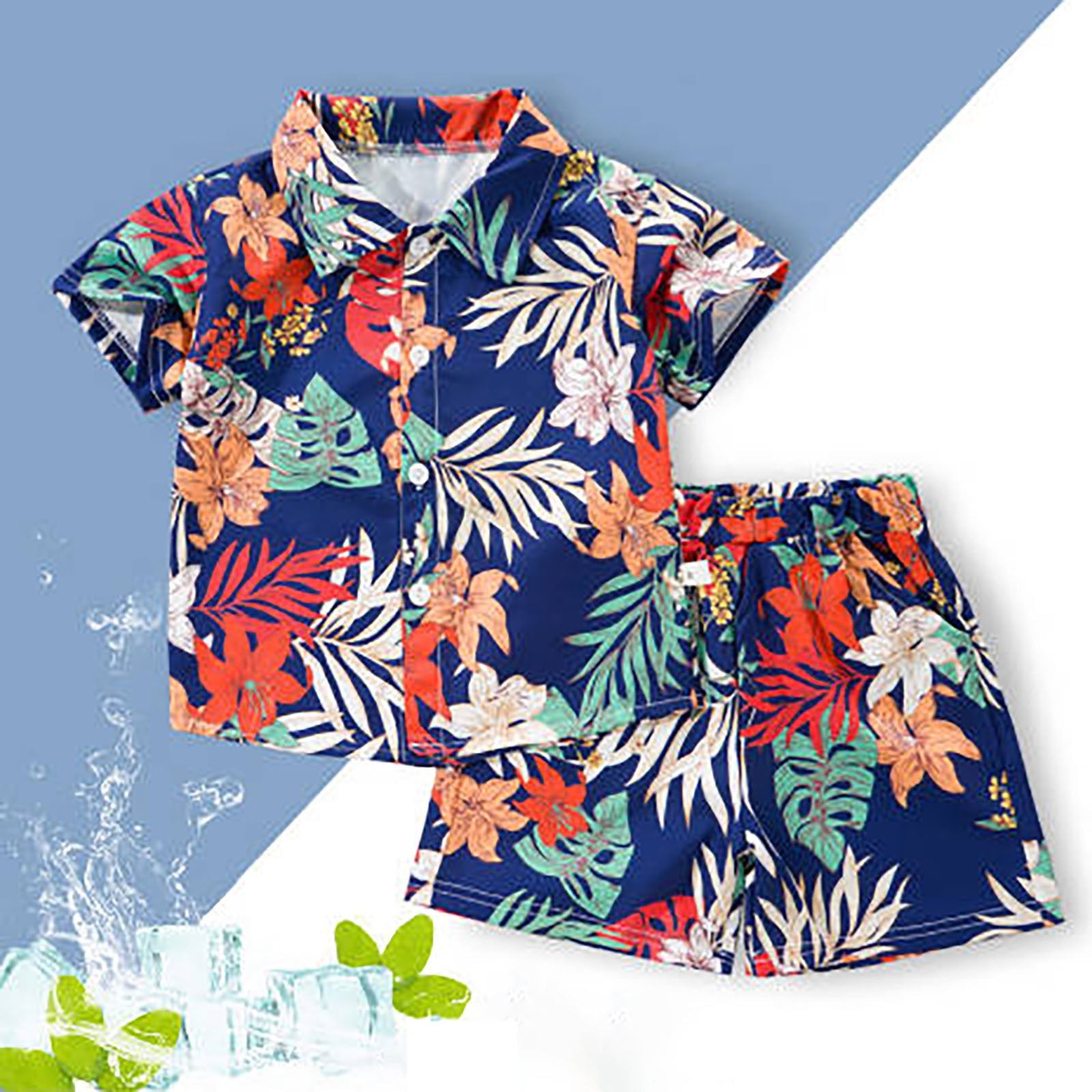HAYIMI Toddler Boys Hawaii Outfit 2Pcs Set Summer Short Sleeve Beach ...
