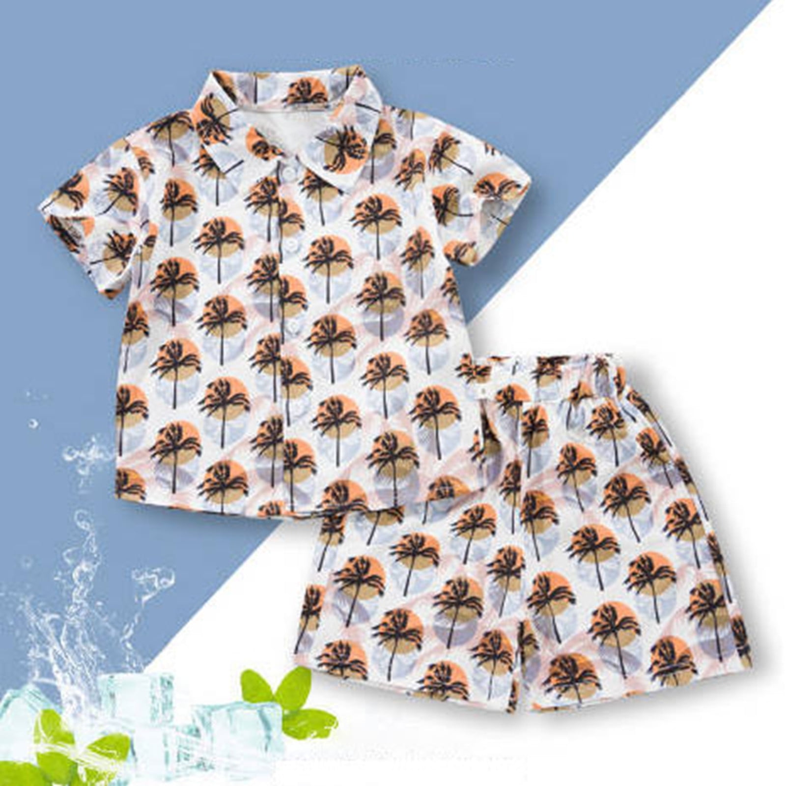 HAYIMI Toddler Boys Hawaii Outfit 2Pcs Set Summer Short Sleeve Beach ...