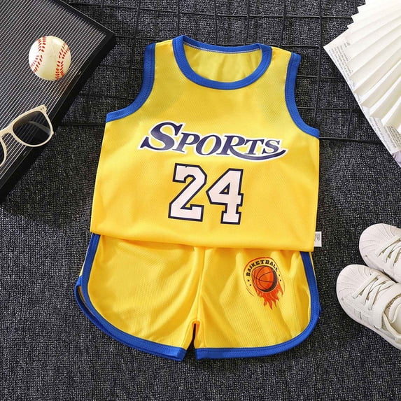 HAYIMI Toddler Kids Basketball O-Neck Tops Shorts Boys Girls Summer ...