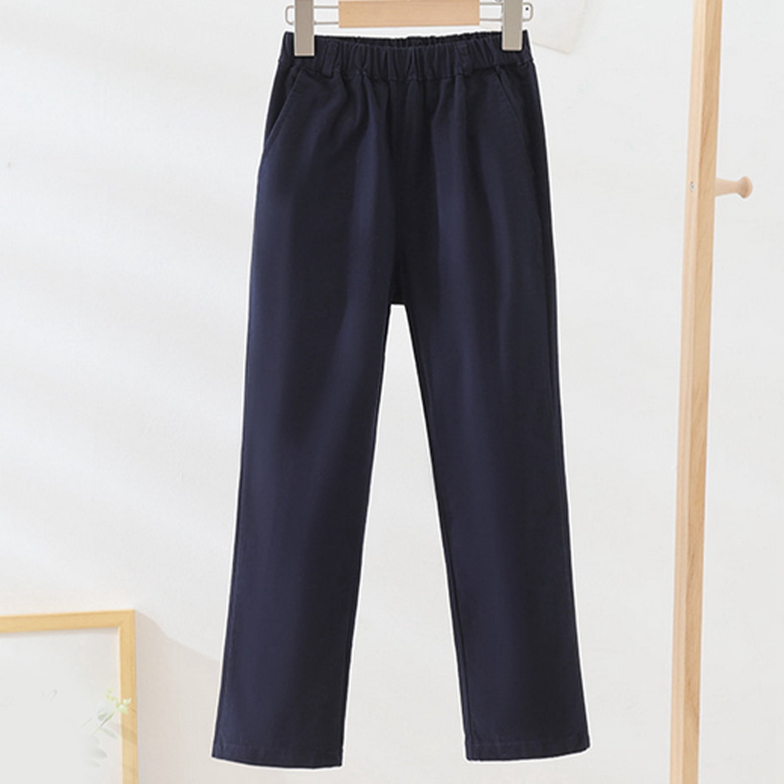 HAYIMI Toddler Pants Boys Khaki School Pants Casual Trousers High Waist ...