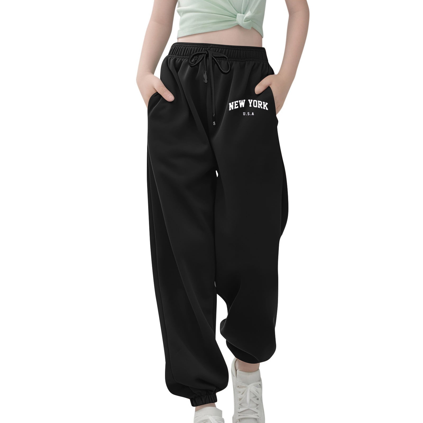 HAYIMI Toddler Pants Girls Athletic Jogger Pants With Stretchy Active ...