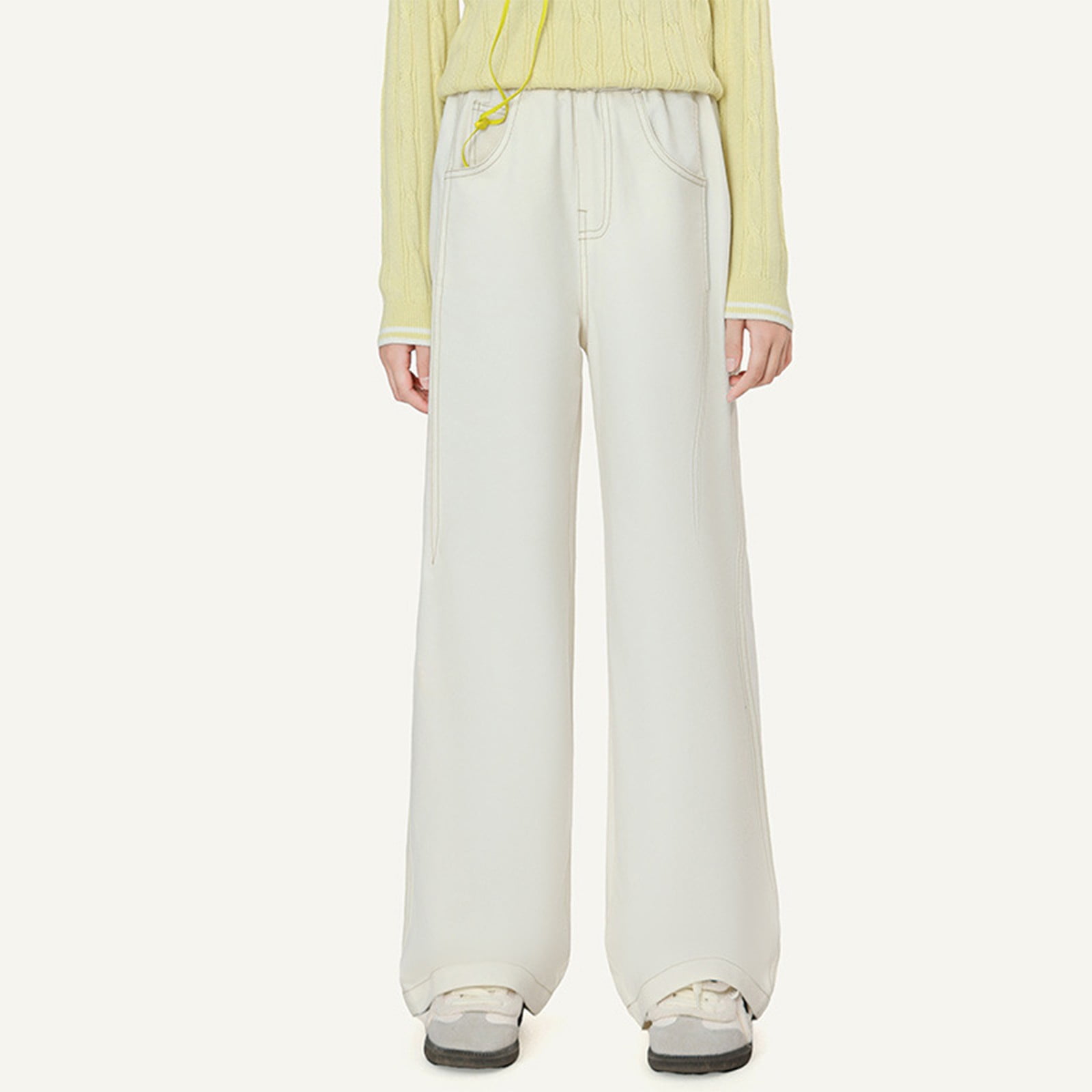 HAYIMI Toddler Pants Girls Wide Leg Denim Pants Kids Soft Comfortable ...