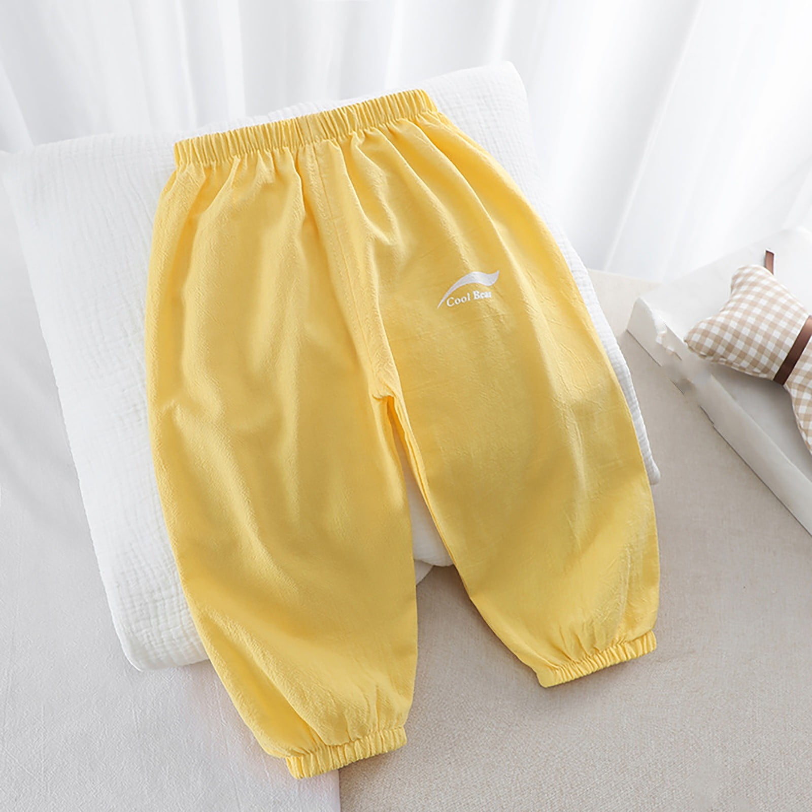 HAYIMI Toddler Pants Kids Linen Pants With Elastic Waist Long Pants ...