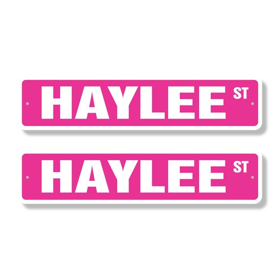 HAYLEE Classic Street Sign (2 Pack) Childrens Name Room Sign Road Sign ...