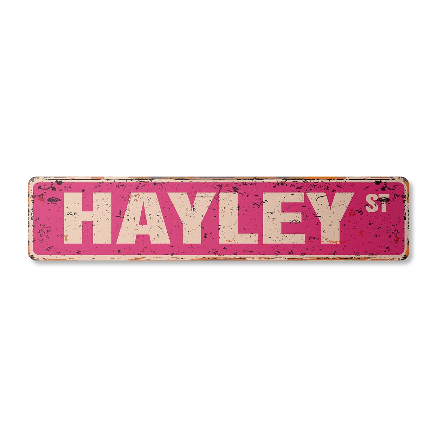 HAYLEY Vintage Aluminum Street Sign Childrens Name Room Metal Sign ...