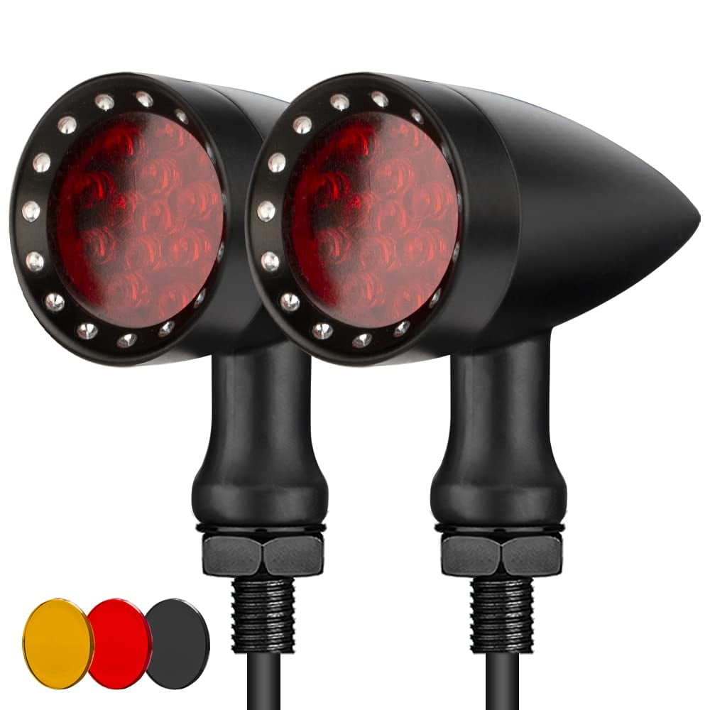 HAZAWA LED Bullet Turn Signals Lights Motorcycle Front Rear Indicator Universal Blinkers ...