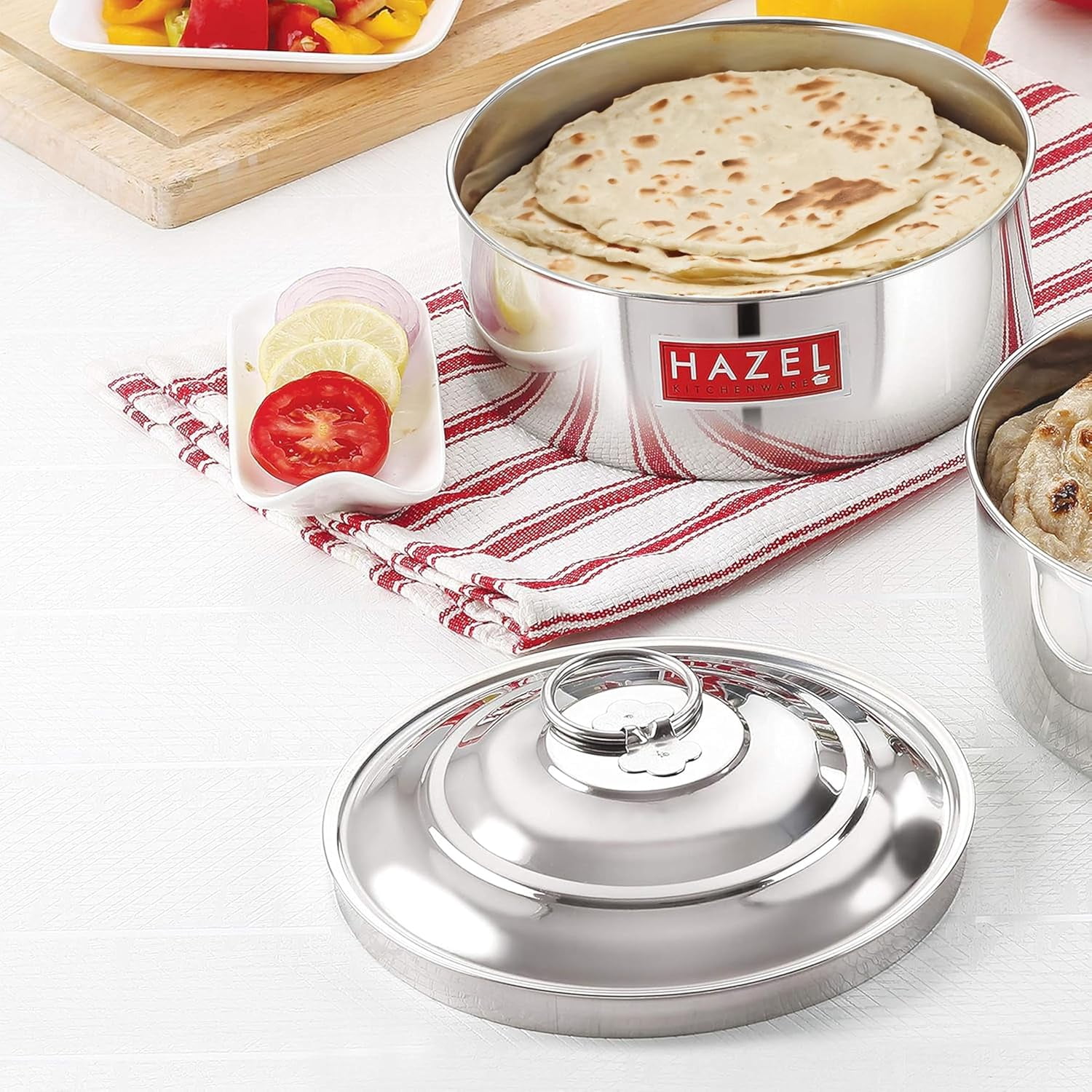 HAZEL Stainless Steel Casserole for Roti with Lid Chapati Casserole ...