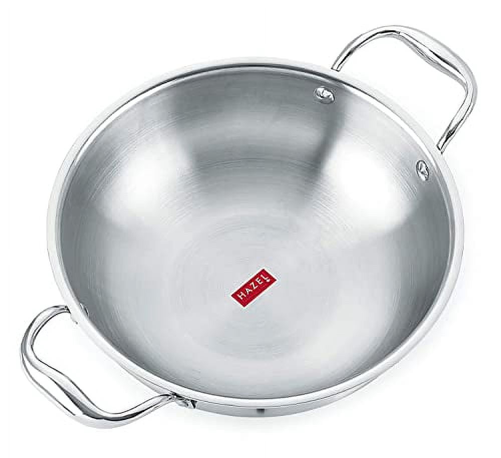 HAZEL Triply Kadai with Lid for Cooking | Triply Kadai Steel, 2.6 ...