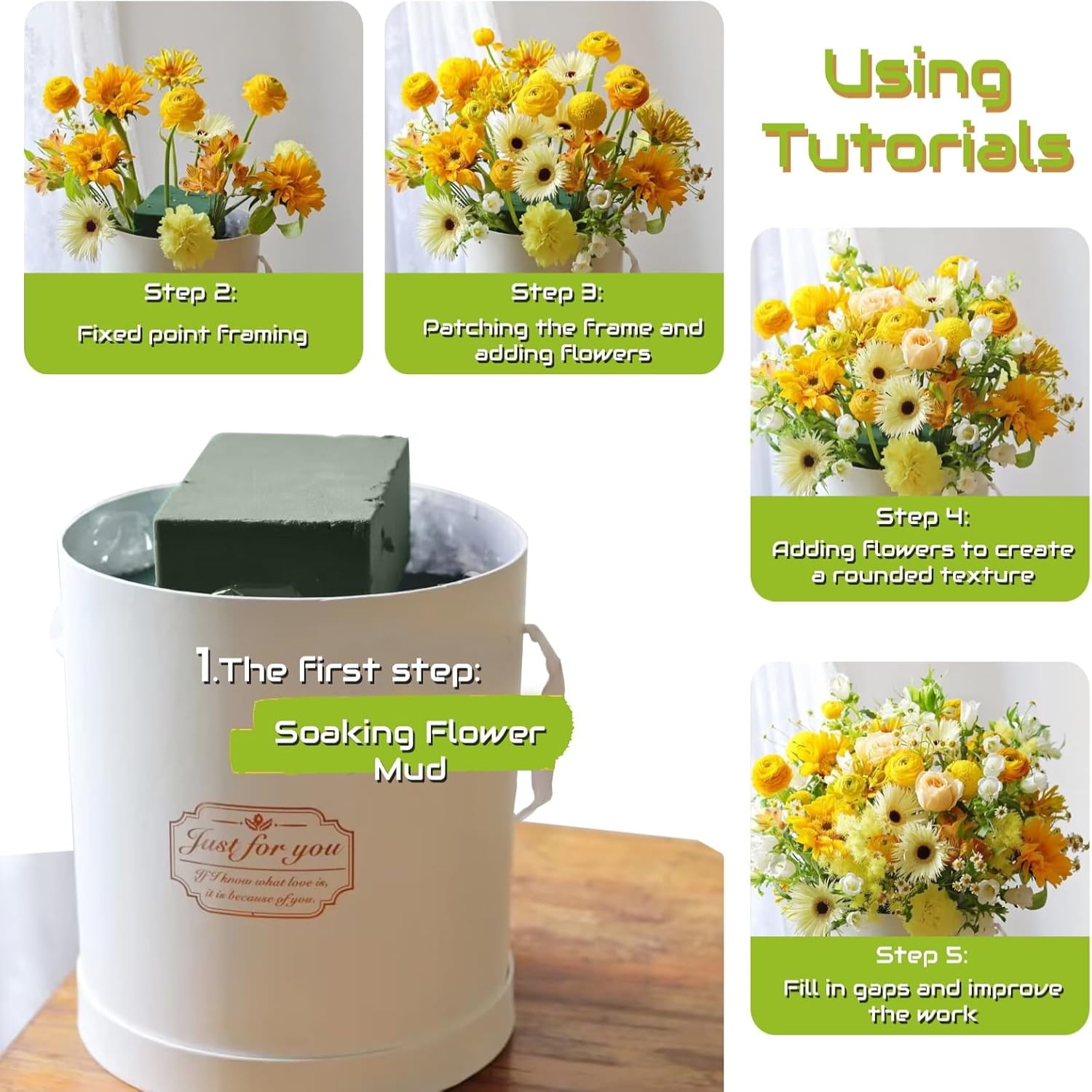 HAZHOUYUJIUKJ Green Dry & Wet Floral Foam Blocks for Fresh or ...