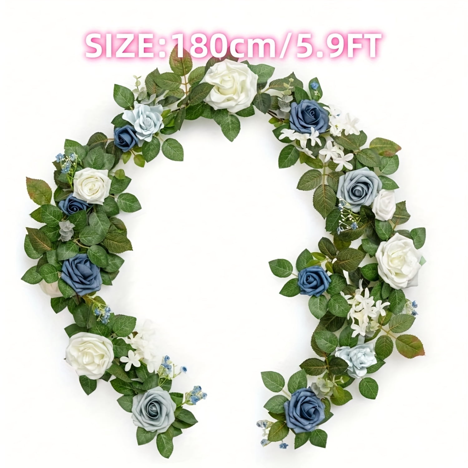 HAZHOUYUJIUKJ Rustic 5FT Long Artificial Rose Flower Runner for Wedding ...