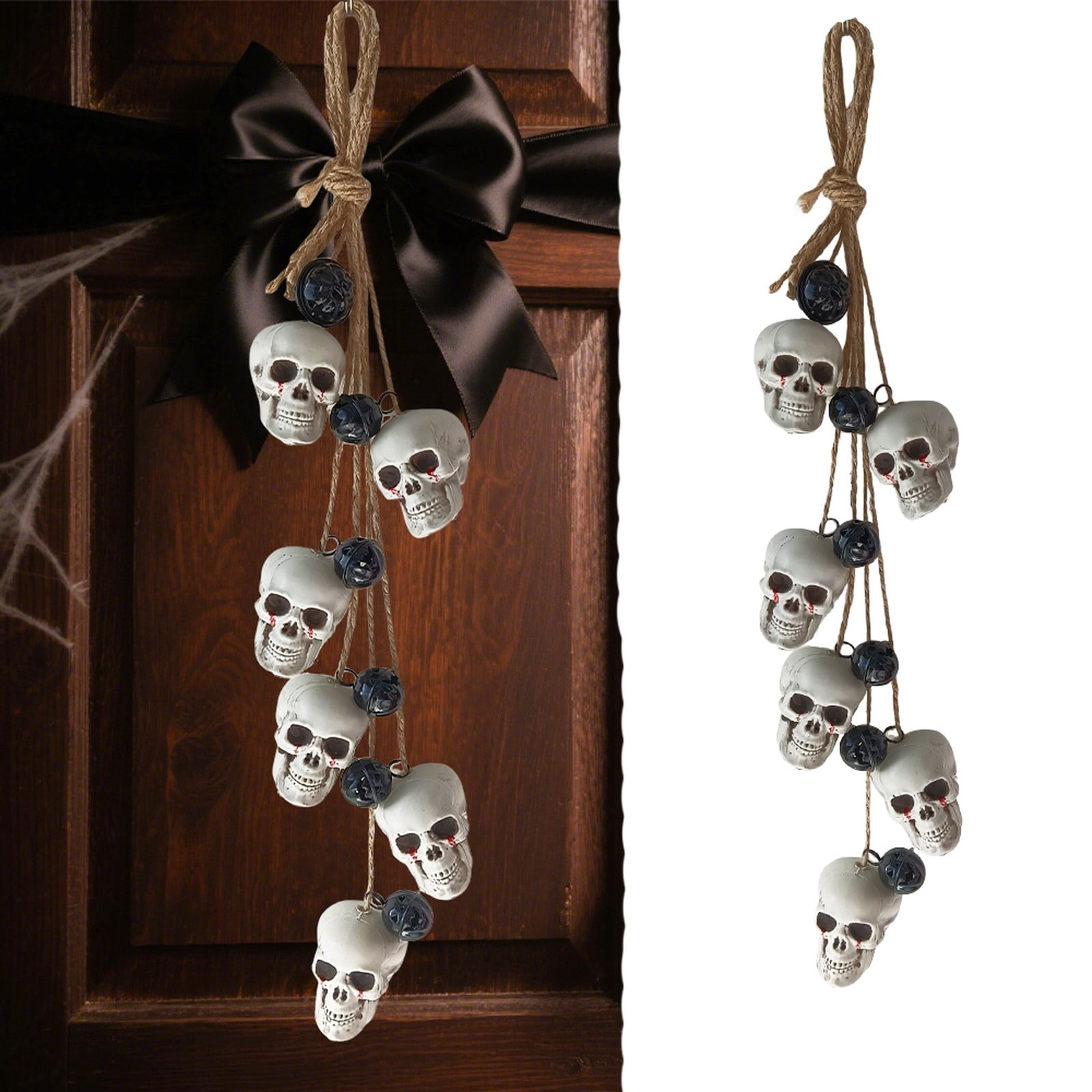 HAZIUA Skeleton Bone Strand Halloween Decoration Hanging Bells Wind ...