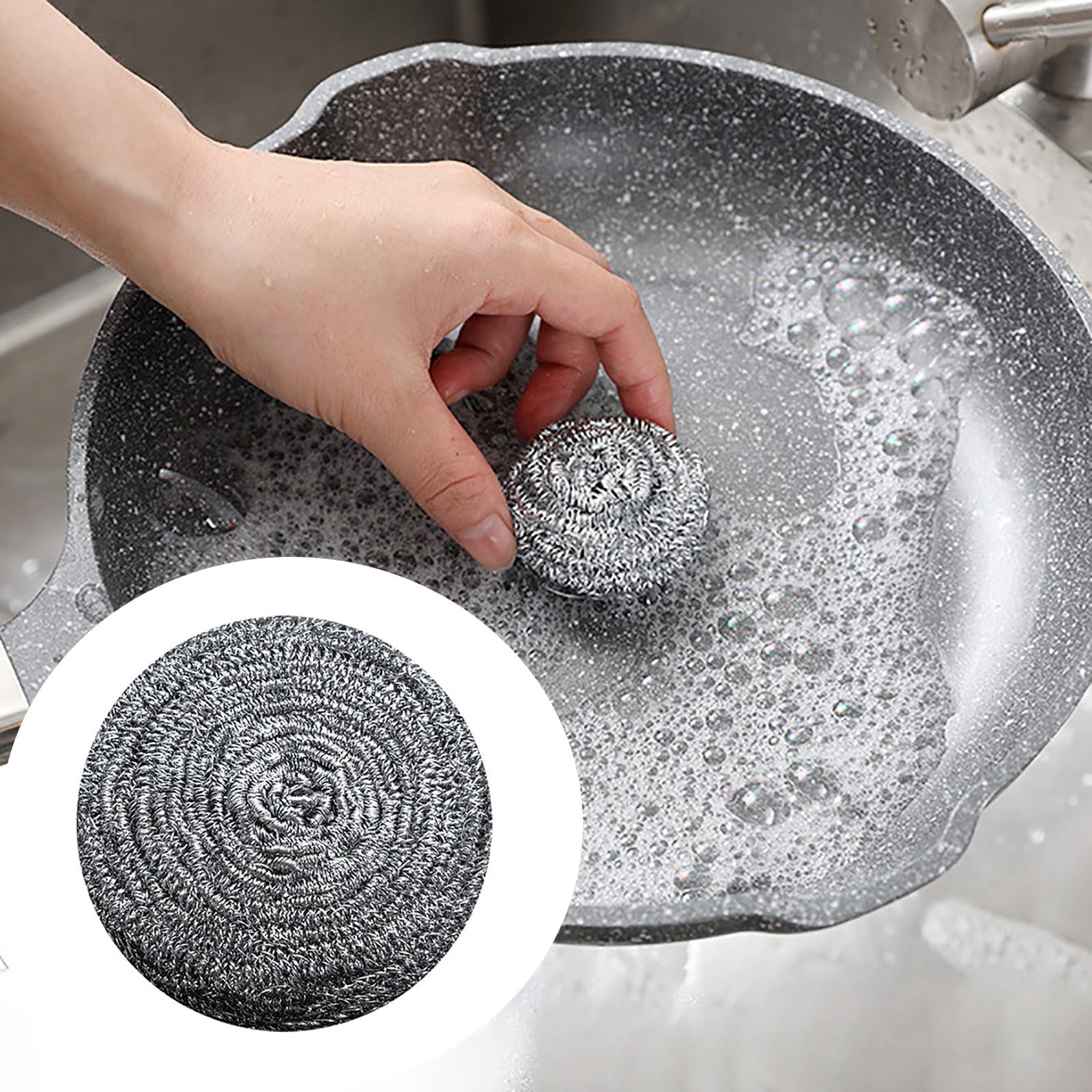HAZIUA Stainless Sponges Scrubbers Cleaning Utensil Scrubber Density ...