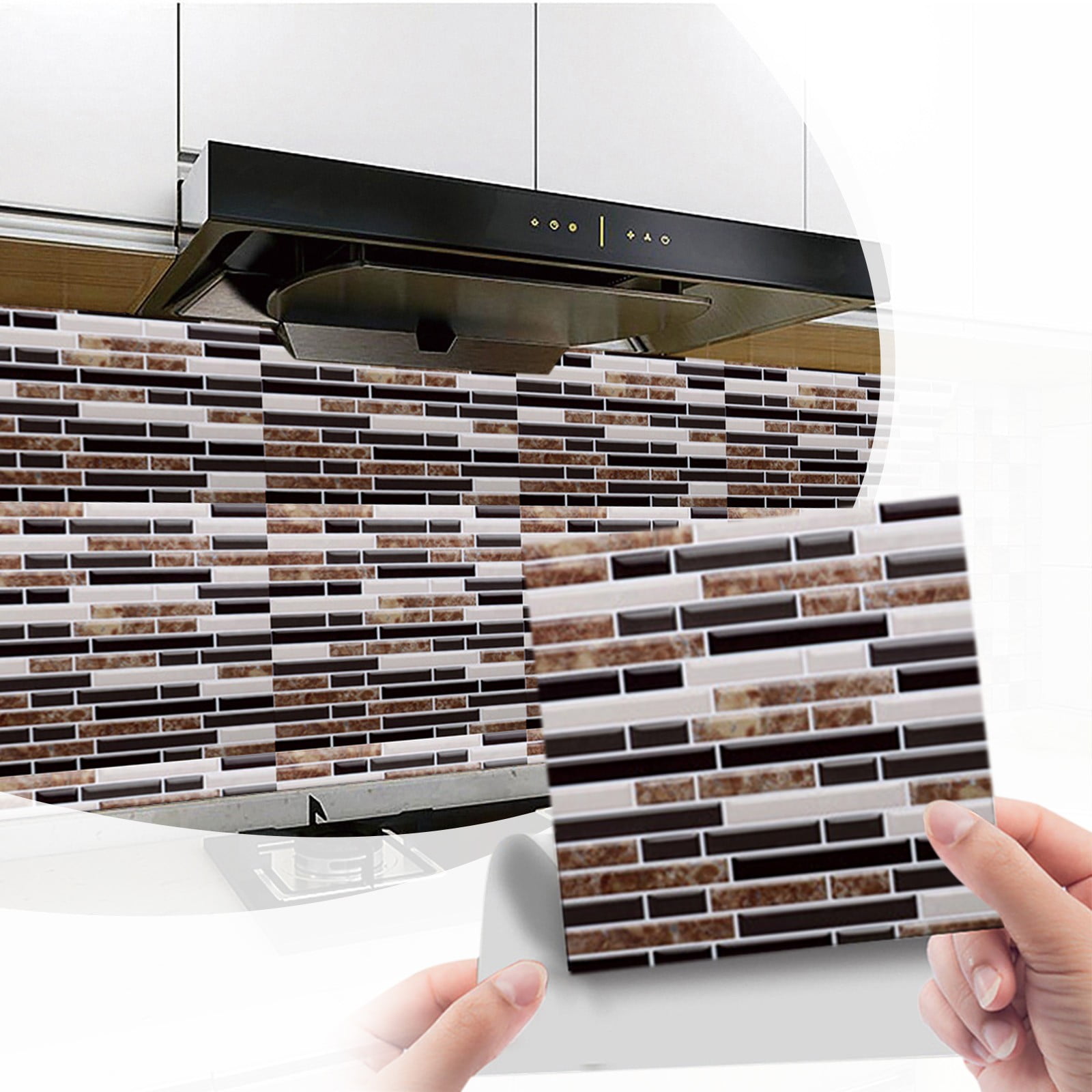 HAZIUA Under $5 10pc Peel And Stick Ceramic Tile Paste 3D Lattice ...