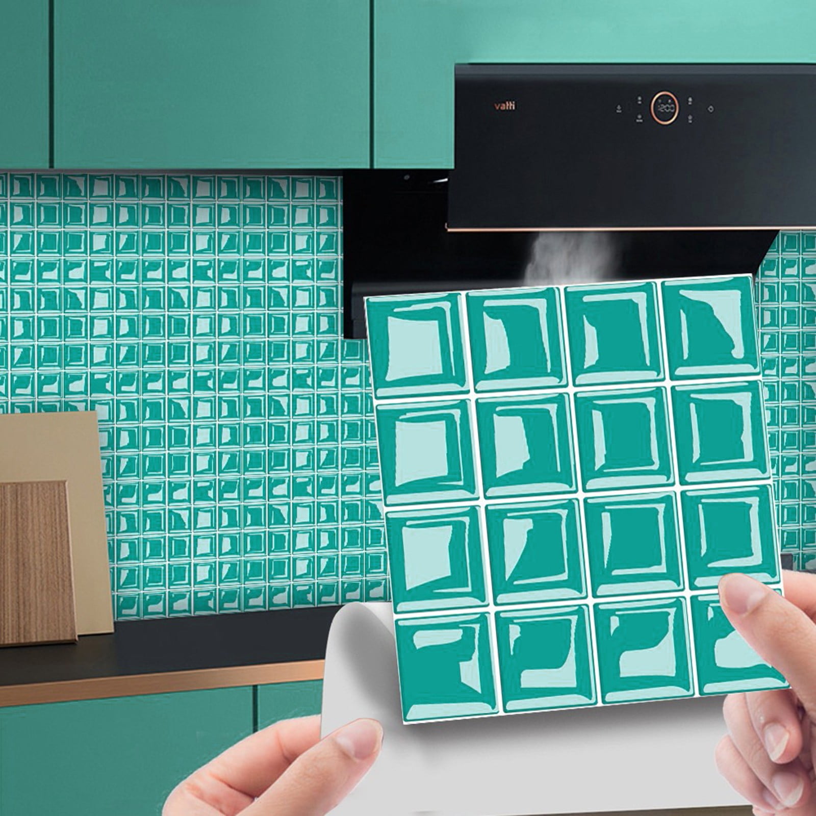 HAZIUA Under $5 3D Crystal Tile Sticker Creative Waterproof Self-adhesive Art Wall Decor Blue ...