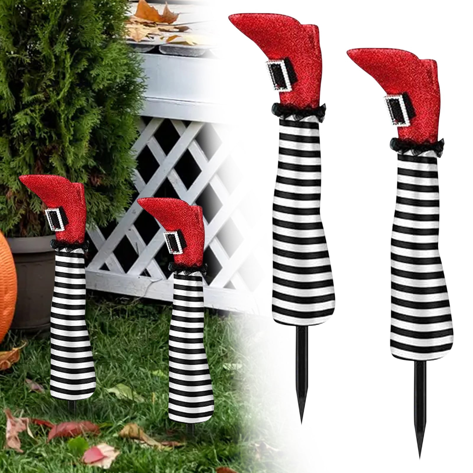 HAZIUA Witch Legs Halloween Yard Decor – 17” Realistic Witch Legs Stake ...
