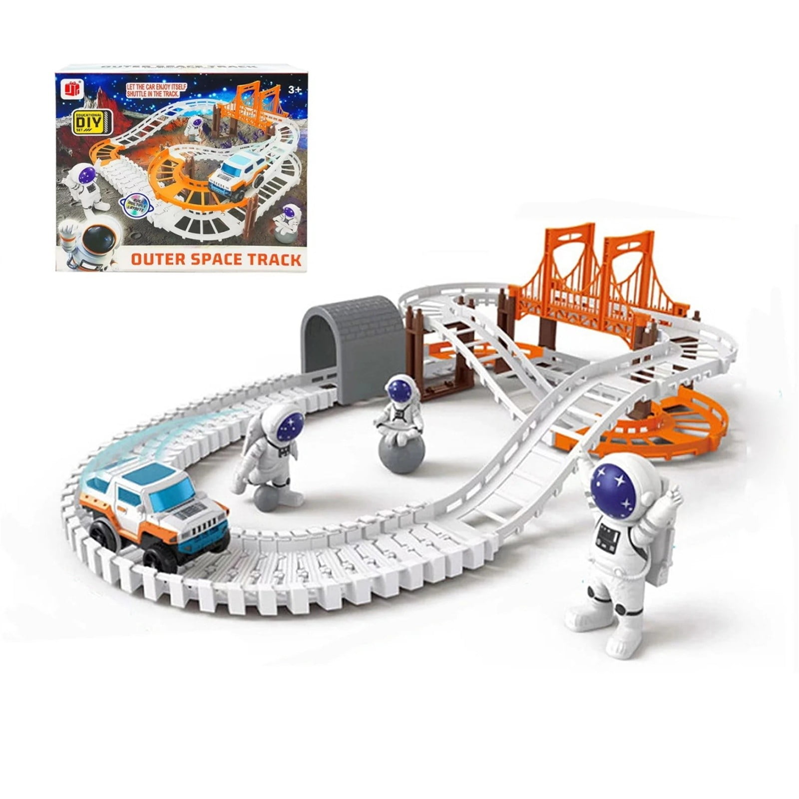 HAZUUNN Space Train Track Set,Rail Car Changeable Assembly DIY High ...