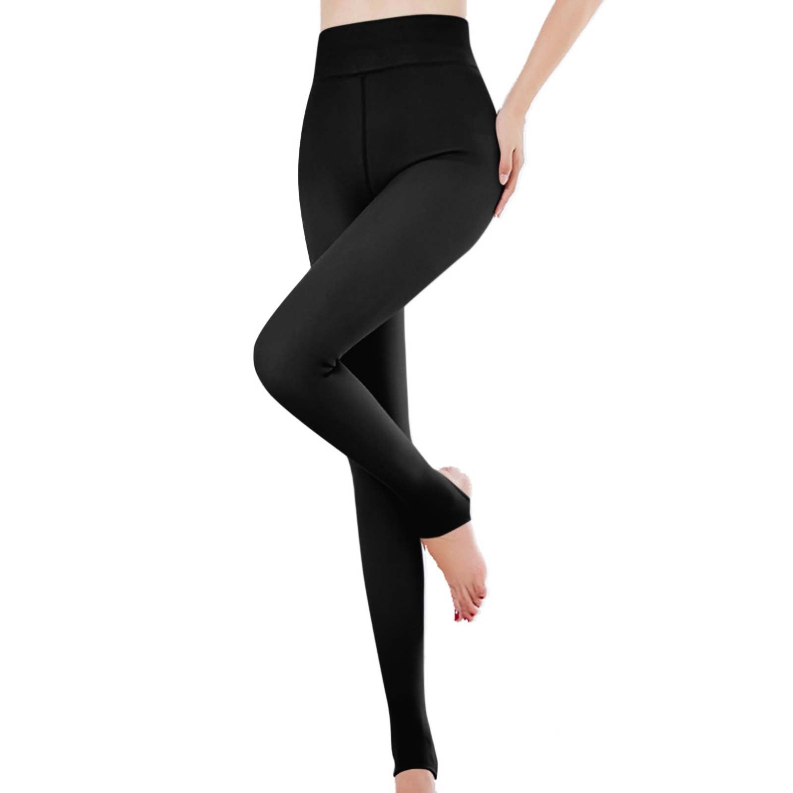 HAiming Fleece Lined Tights Women Fake Translucent High Waist Pantyhose ...