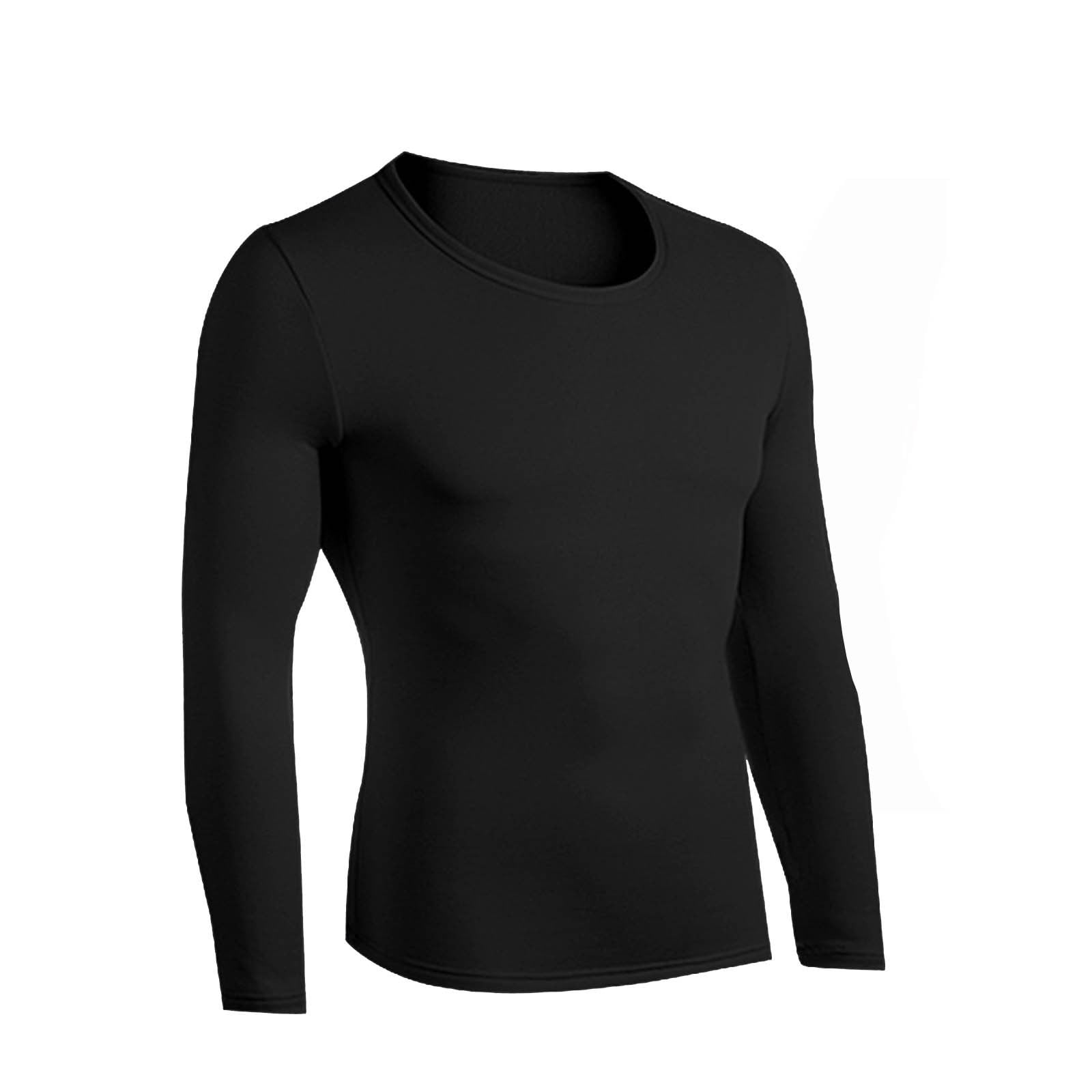 HAiming Mens Thermal Shirts Solid Long Sleeve Thin Base Layer Pullover ...