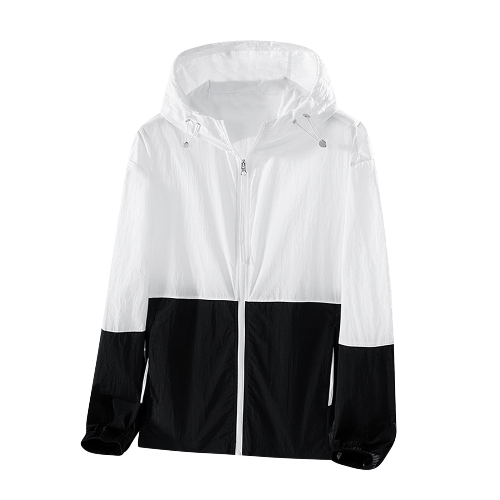 HAiming Women's Plus Size Windbreaker Jacket Outdoor Hooded Raincoat ...