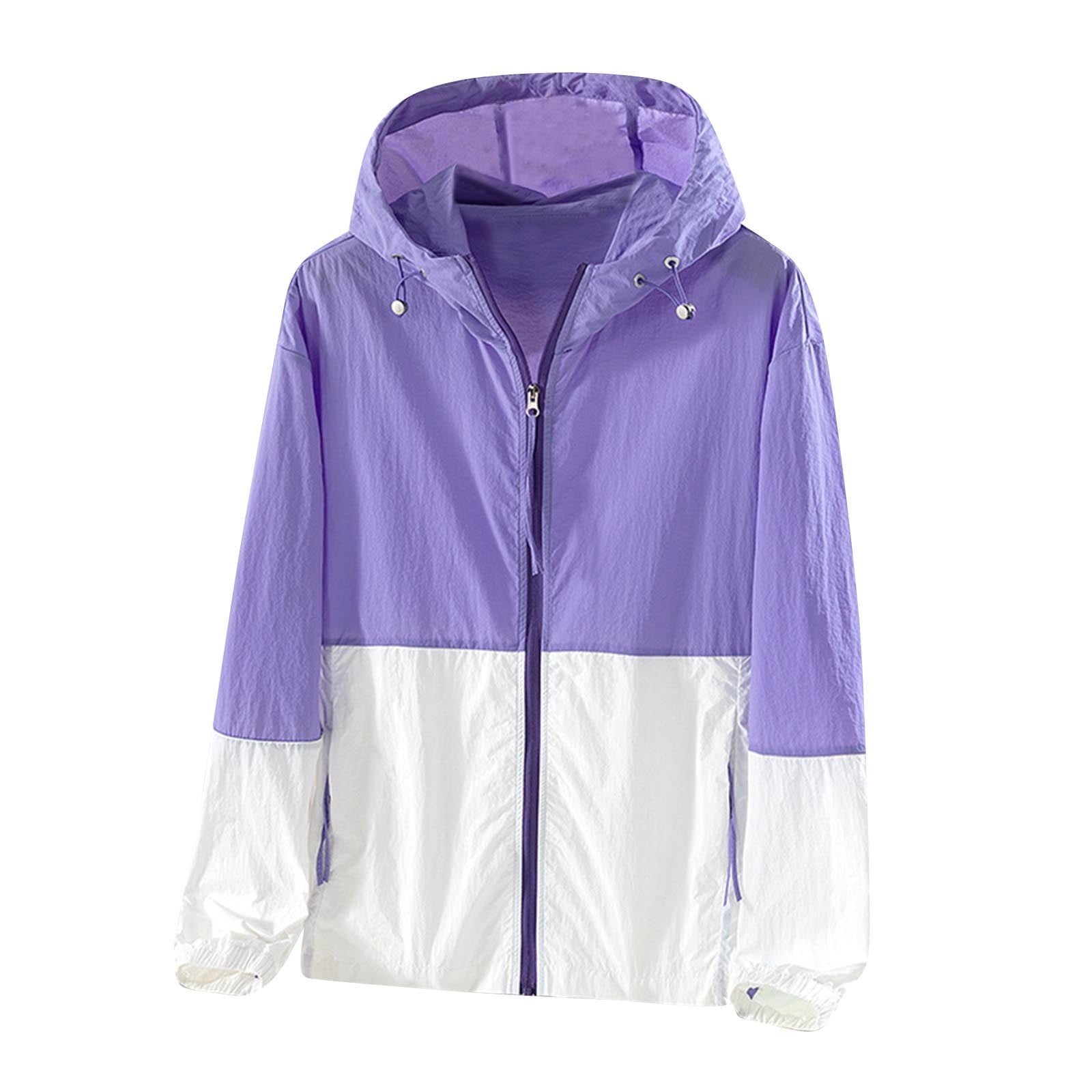 HAiming Women's Plus Size Windbreaker Jacket Outdoor Hooded Raincoat ...