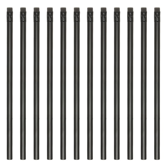 HB Graphite Pencil, 12 Pack Round Wooden Pencil with Eraser for Office ...