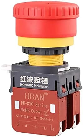 HB-K20 Waterproof IP65 22mm 20A Emergency Stop Mushroom Push Button ...