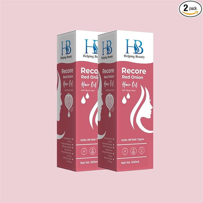 HB Recore red onion hair oil for hair fall control 100% pure and ...