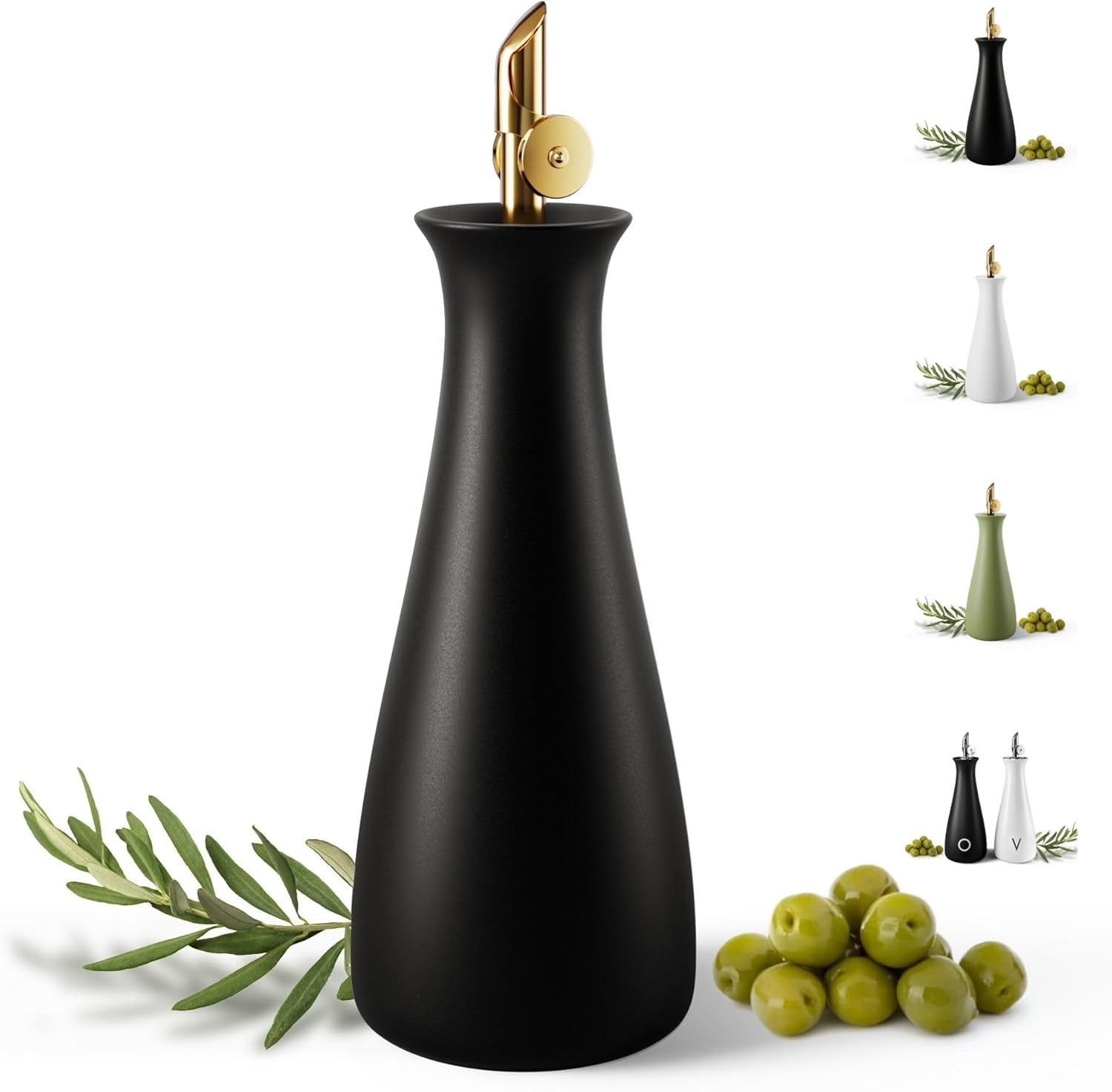 HB esign Co. Ceramic Olive Oil ispenser with Self-Closing Gol Spout ...