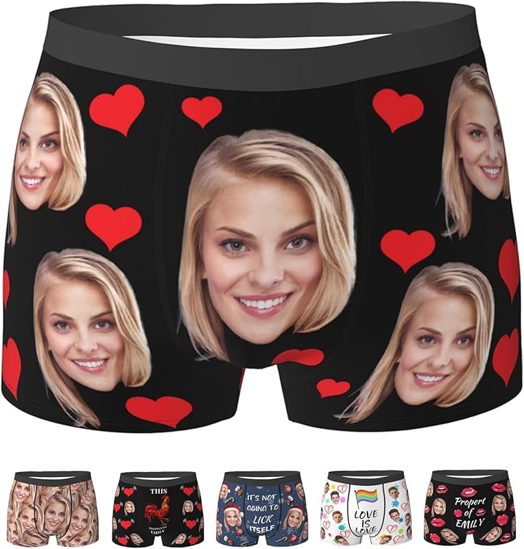 Custom Boxers for Men Boyfriend Father Husband, Personalized Funny ...