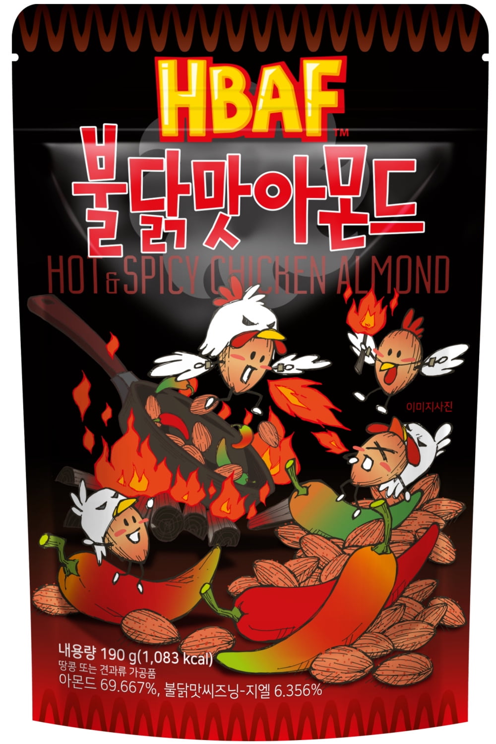 HBAF Korean Hot Spicy Chicken Buldak Almond Nut Protein Snacks ...