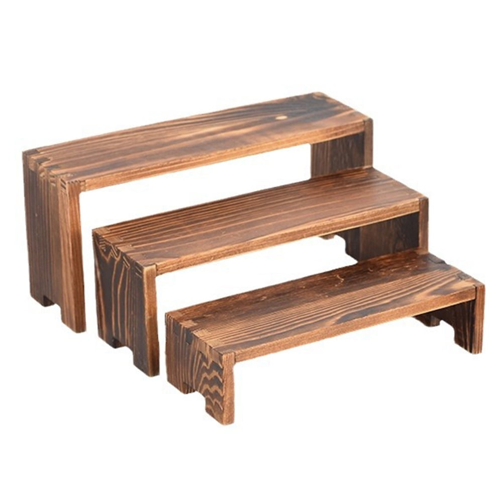 HBASD 3 Tier Wood Display Risers, Cupcake Stands, Rectangular Stand Decorative Perfume ...