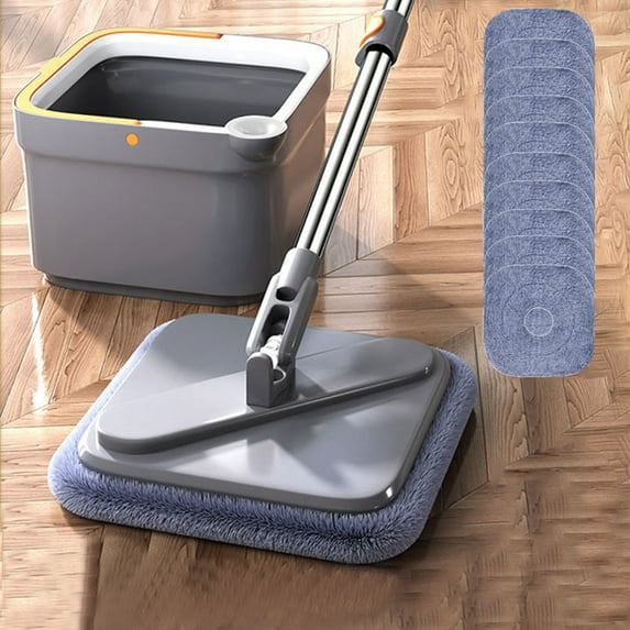 HBASD 360 Rotating Square Spin Clean Mop and Bucket Set, Includes Mop ...