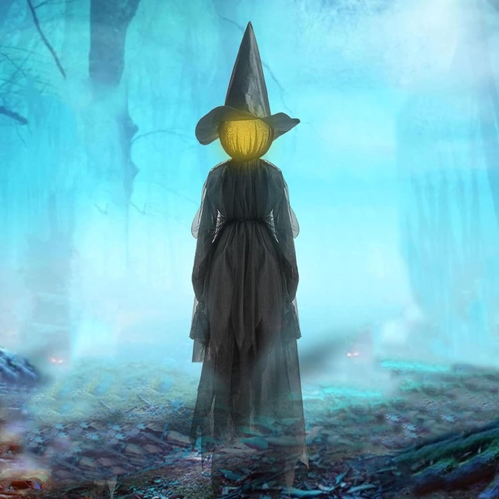 HBASD 4.93 FT Halloween LED Light Up Screaming Witch Decor, Halloween ...