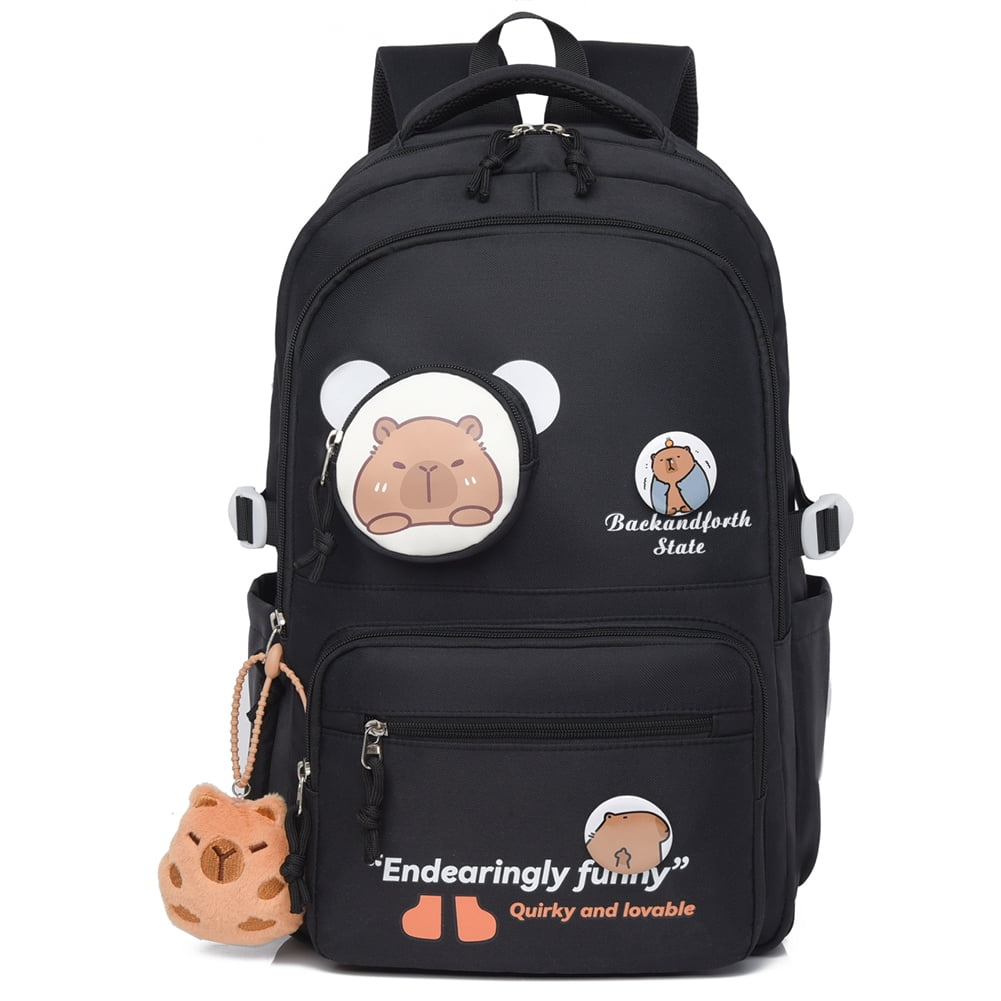 HBASD Capybara Print Backpack with Multi-Pockets, Adjustable Strap ...