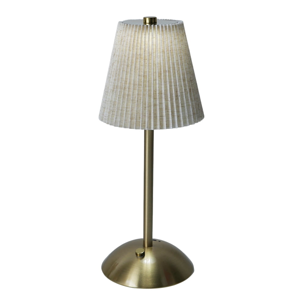 HBASD Cordless Table Lamp With Ruched Lampshade Rechargeable Night ...