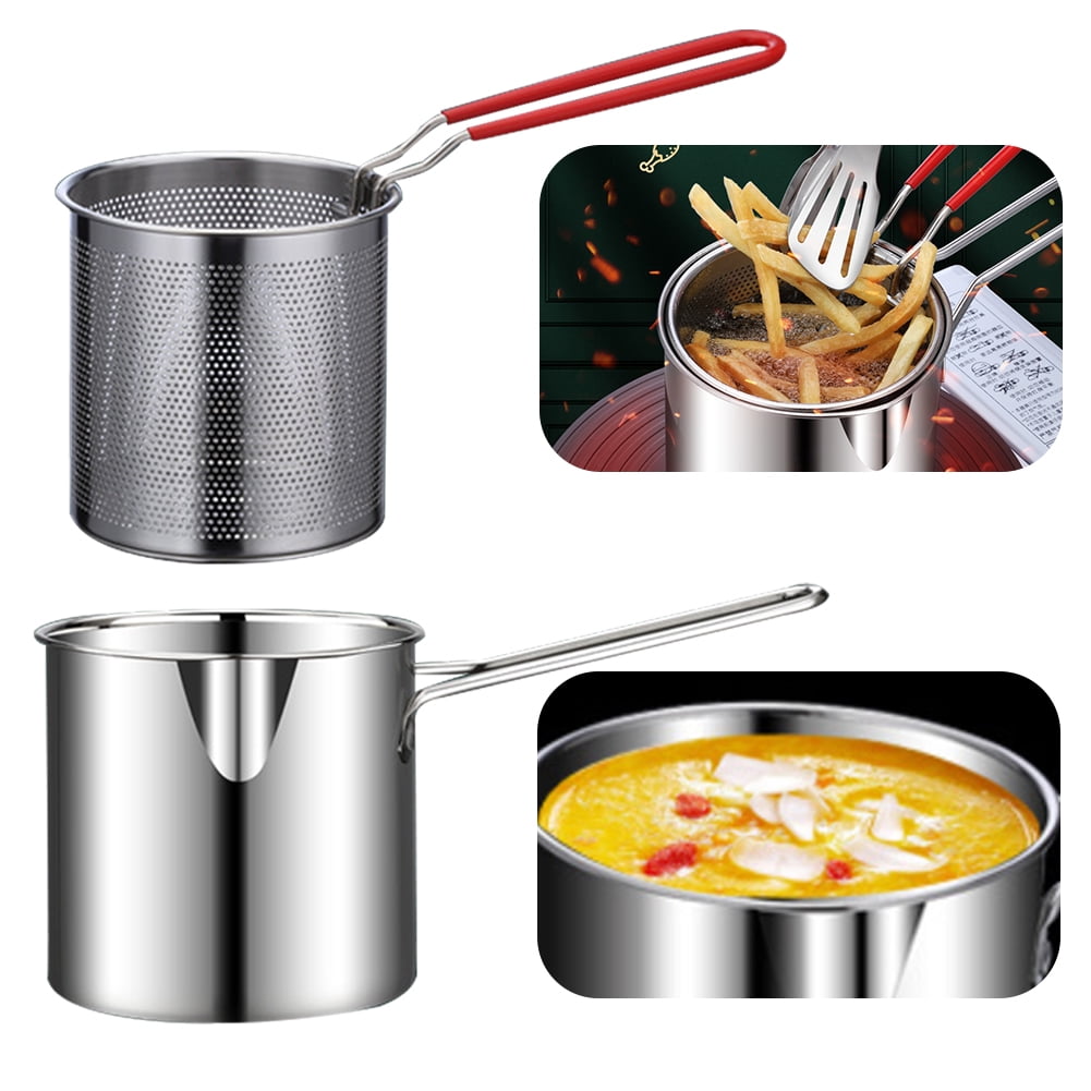HBASD Deep Fryer Pot, Japanese Tempura Small Deep Frying Pot, 304 ...