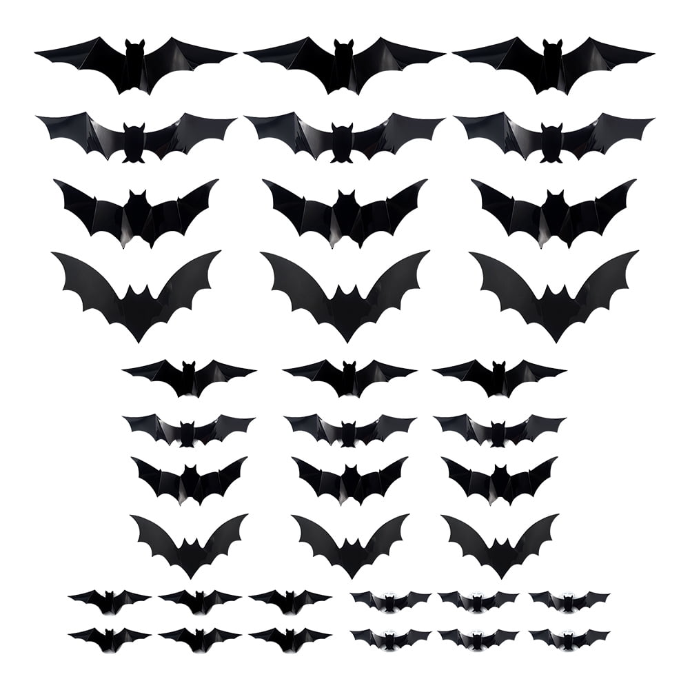 HBASD Halloween Bats Wall Decor, 3D Lighted Bat Stickers for Halloween ...