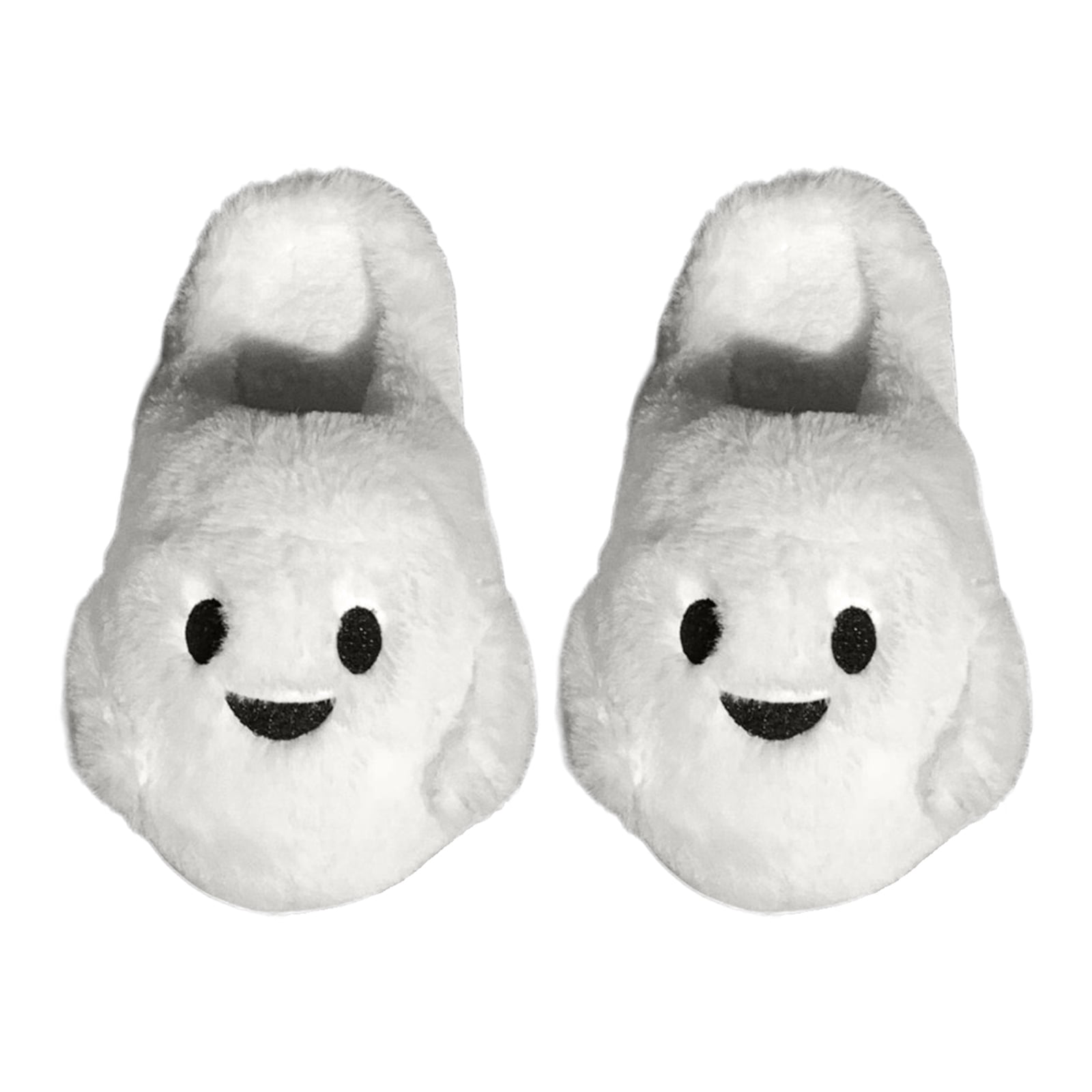 HBASD Halloween Ghost Plush Slippers, Half-Covered Warm House Shoes, No ...