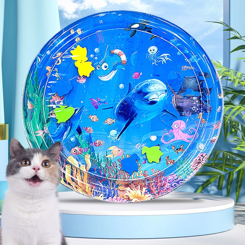 HBASD Inflatable Tummy Time Water Play Mat, Cat Water Play Mat with ...