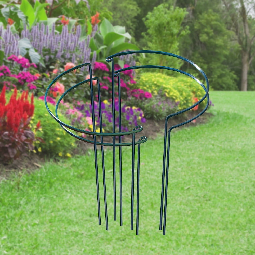 HBASD Plant Support Stakes, 6PCS Metal Plant Stakes, Semicircle Shaped ...