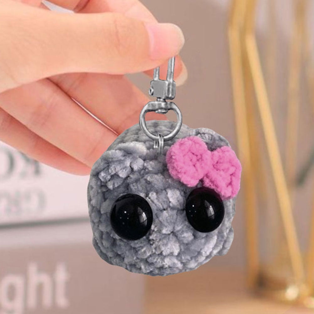 HBASD Sad Hamster Keychain, Cute Crochet Sad Hamster Meme Plush Hamster ...