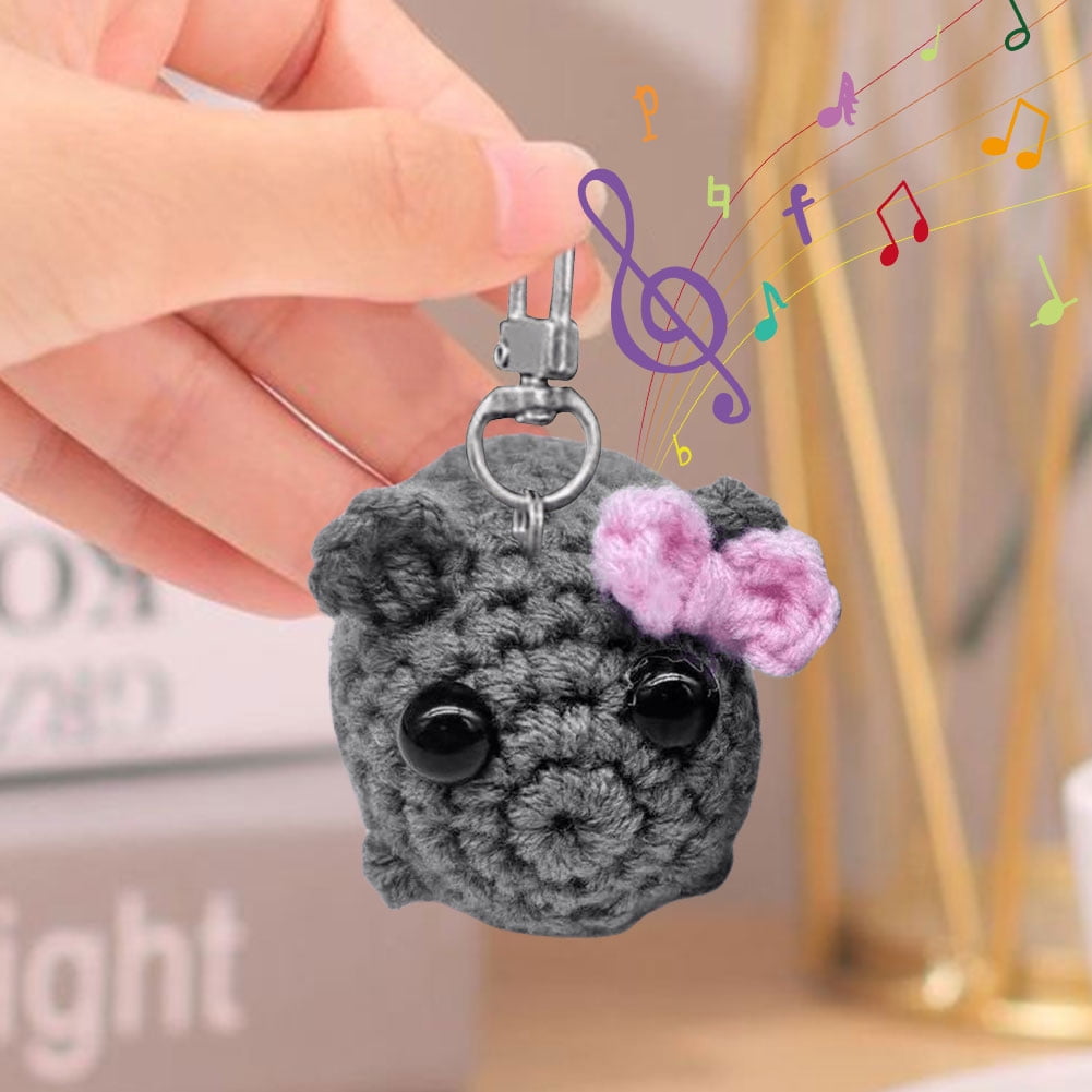HBASD Sad Hamster Keychain, Cute Crochet Sad Hamster Meme Plush Hamster ...