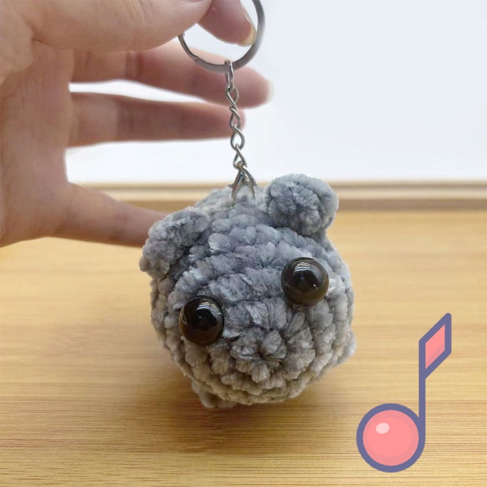 HBASD Sad Hamster Keychain, Cute Crochet Sad Hamster Meme Plush Hamster ...