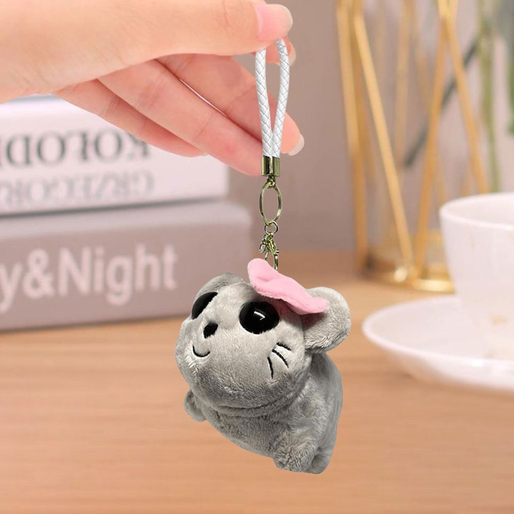 HBASD Sad Hamster Meme Bow Keychain with Sound Adorable Hand-Knitted ...