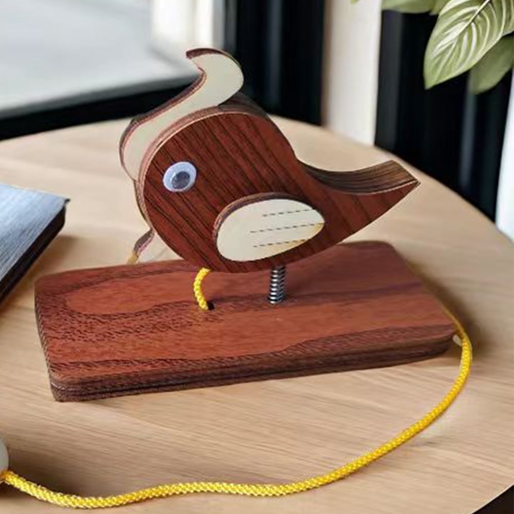 HBASD Vintage Wooden Handmade Creative Woodpecker Door Bell with Pull ...