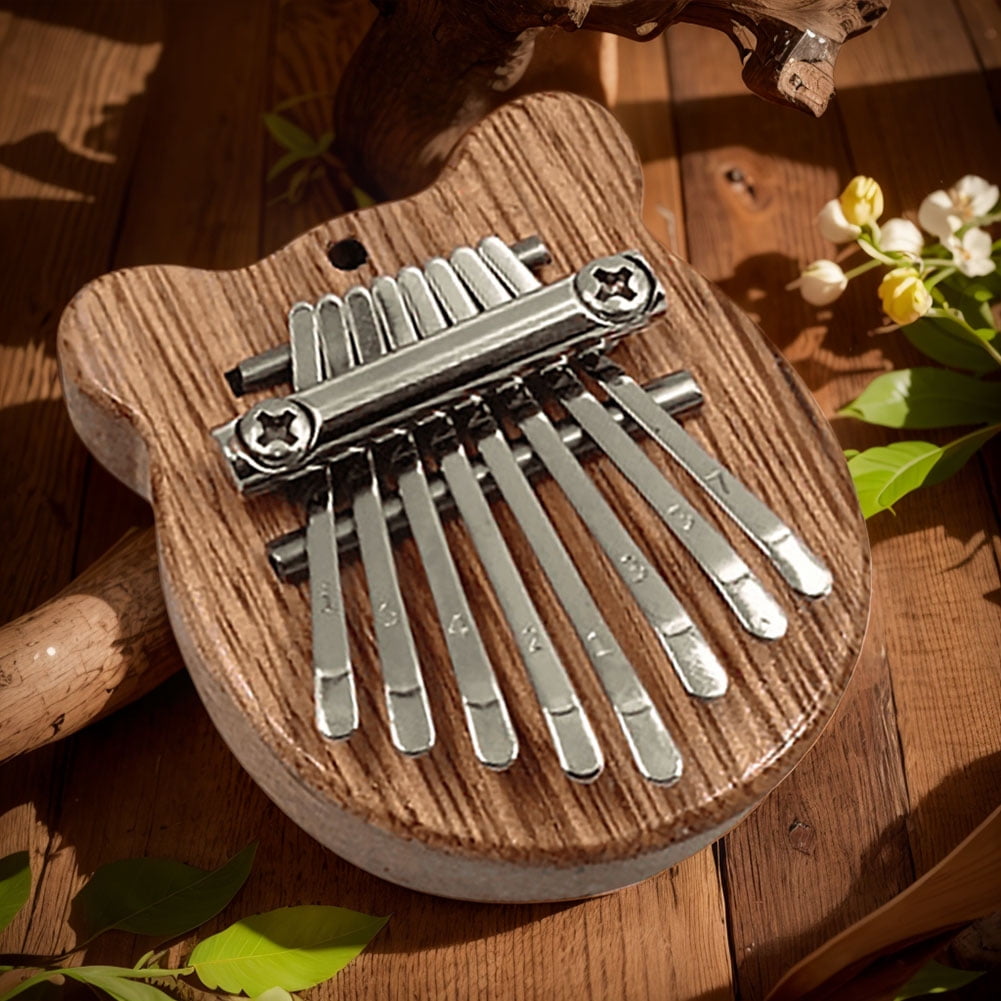 HBASD Wooden 8 Key Mini Kalimba, Exquisite Finger Thumb Piano Musical ...