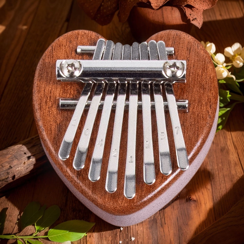 HBASD Wooden 8 Key Mini Kalimba, Exquisite Finger Thumb Piano Musical ...