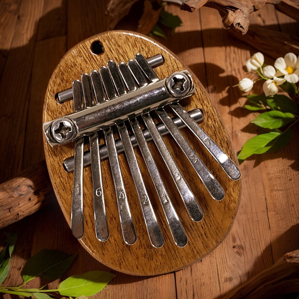 HBASD Wooden 8 Key Mini Kalimba, Exquisite Finger Thumb Piano Musical ...